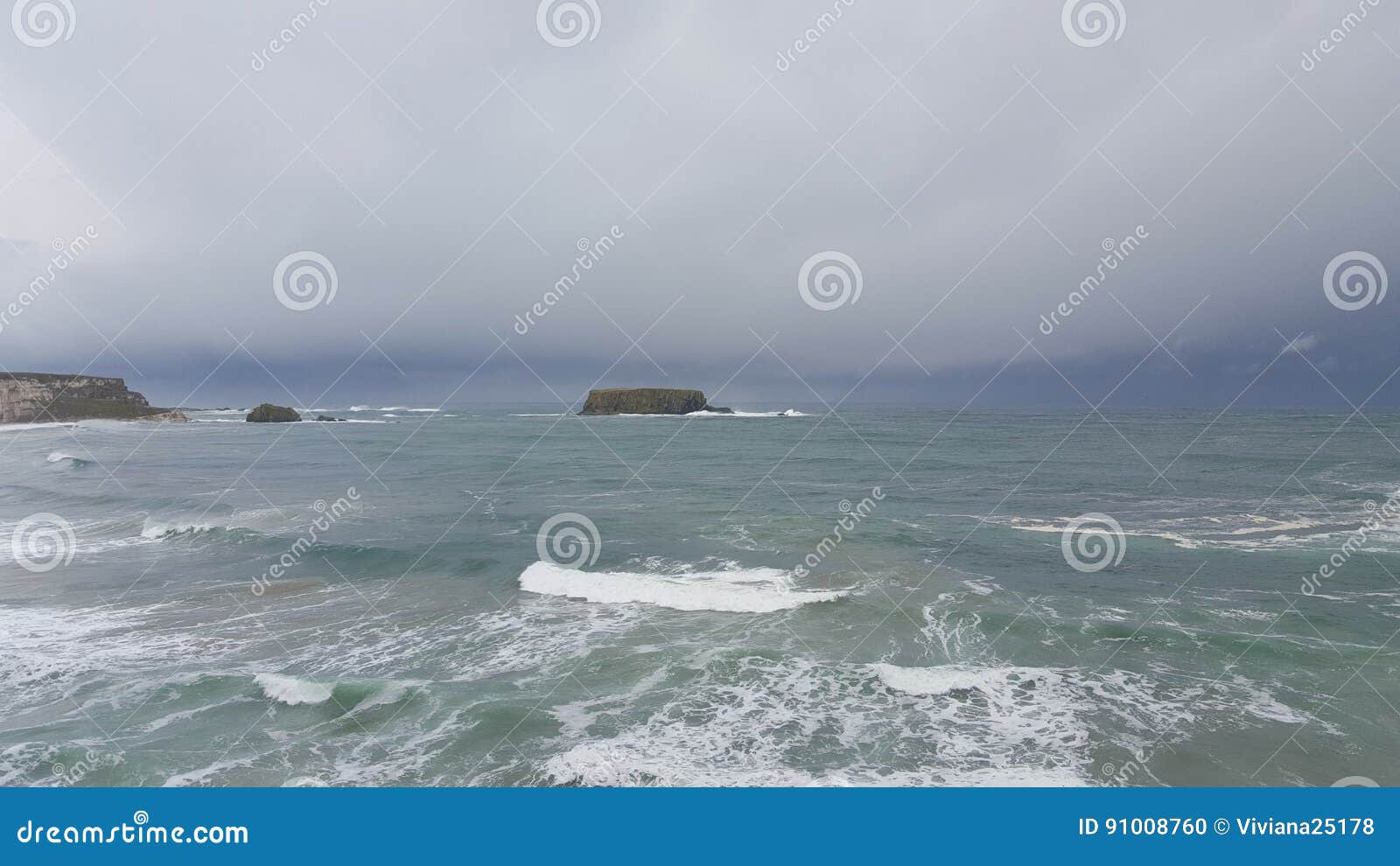 Irish Coast and Storm Over the Ocean Stock Photo - Image of ireland ...