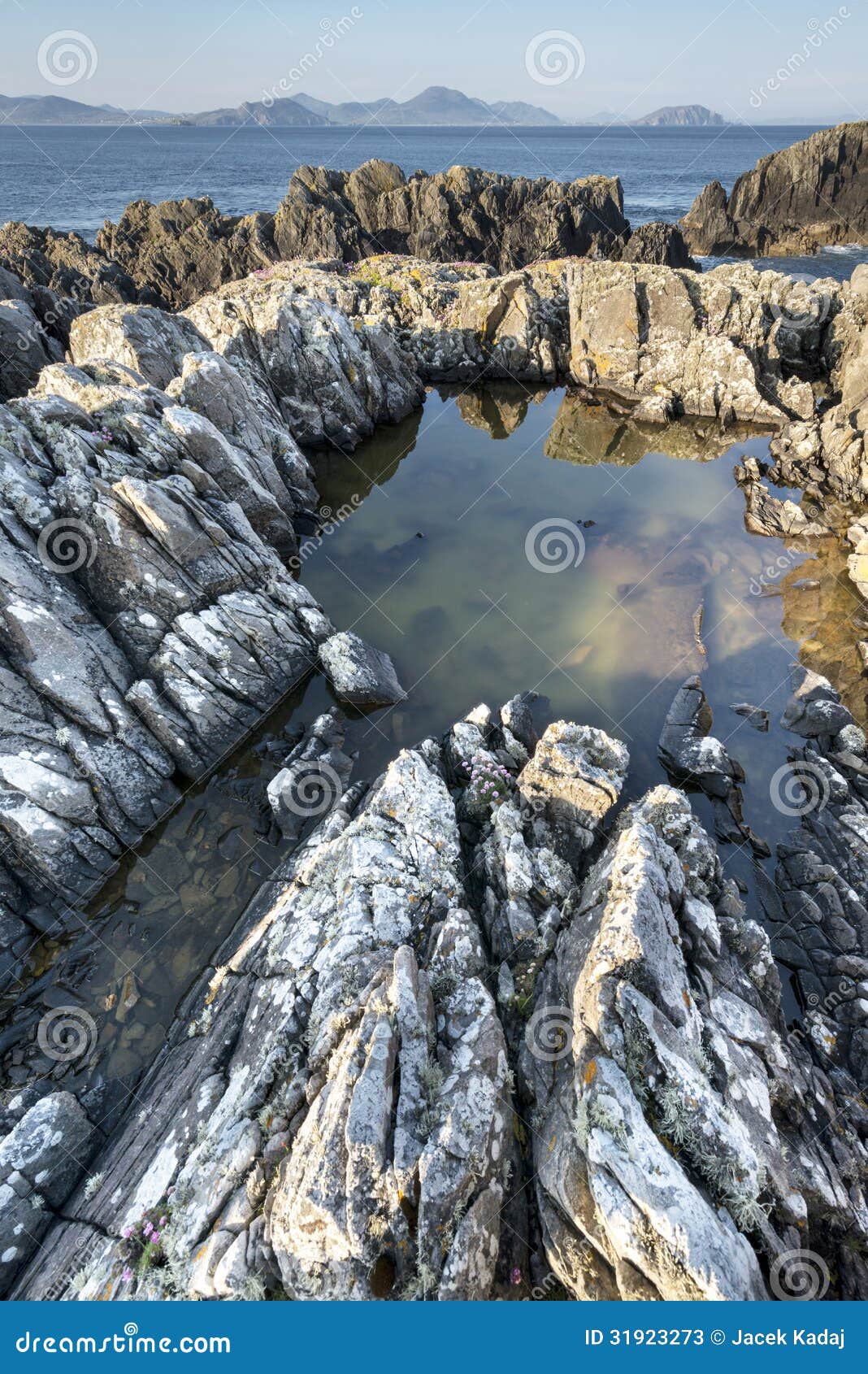 Irish coastline at sunset stock image. Image of rock - 31923273