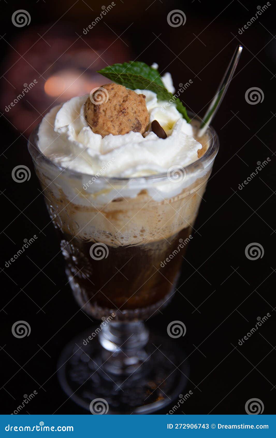 Irish Coffee with a cookie stock image. Image of winter - 272906743
