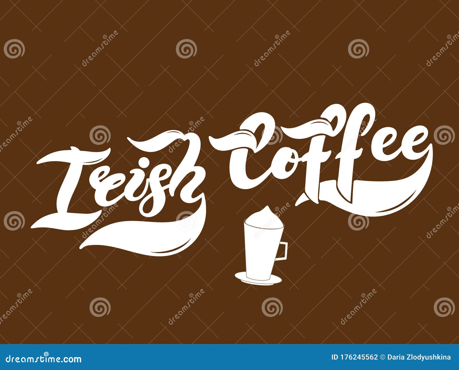 Irish Coffee. the Name of the Type of Coffee Stock Illustration ...