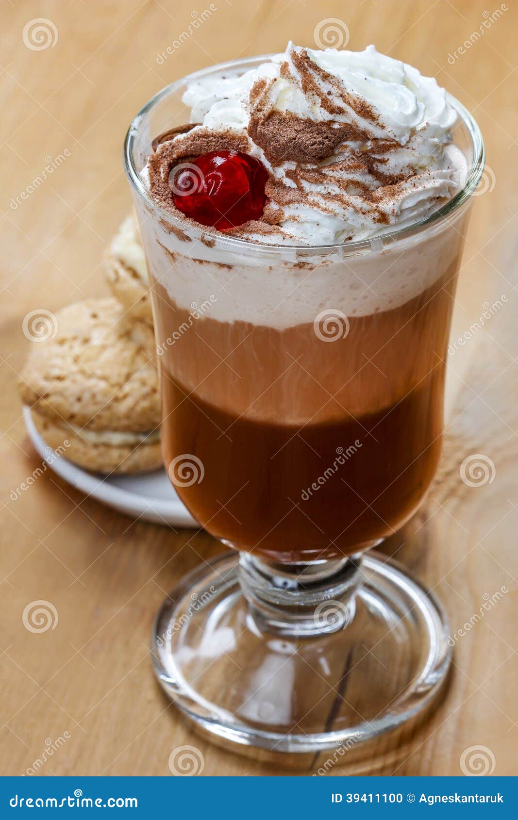 Irish Coffee and Stack of Cookies Stock Photo - Image of cafe, cocktail ...