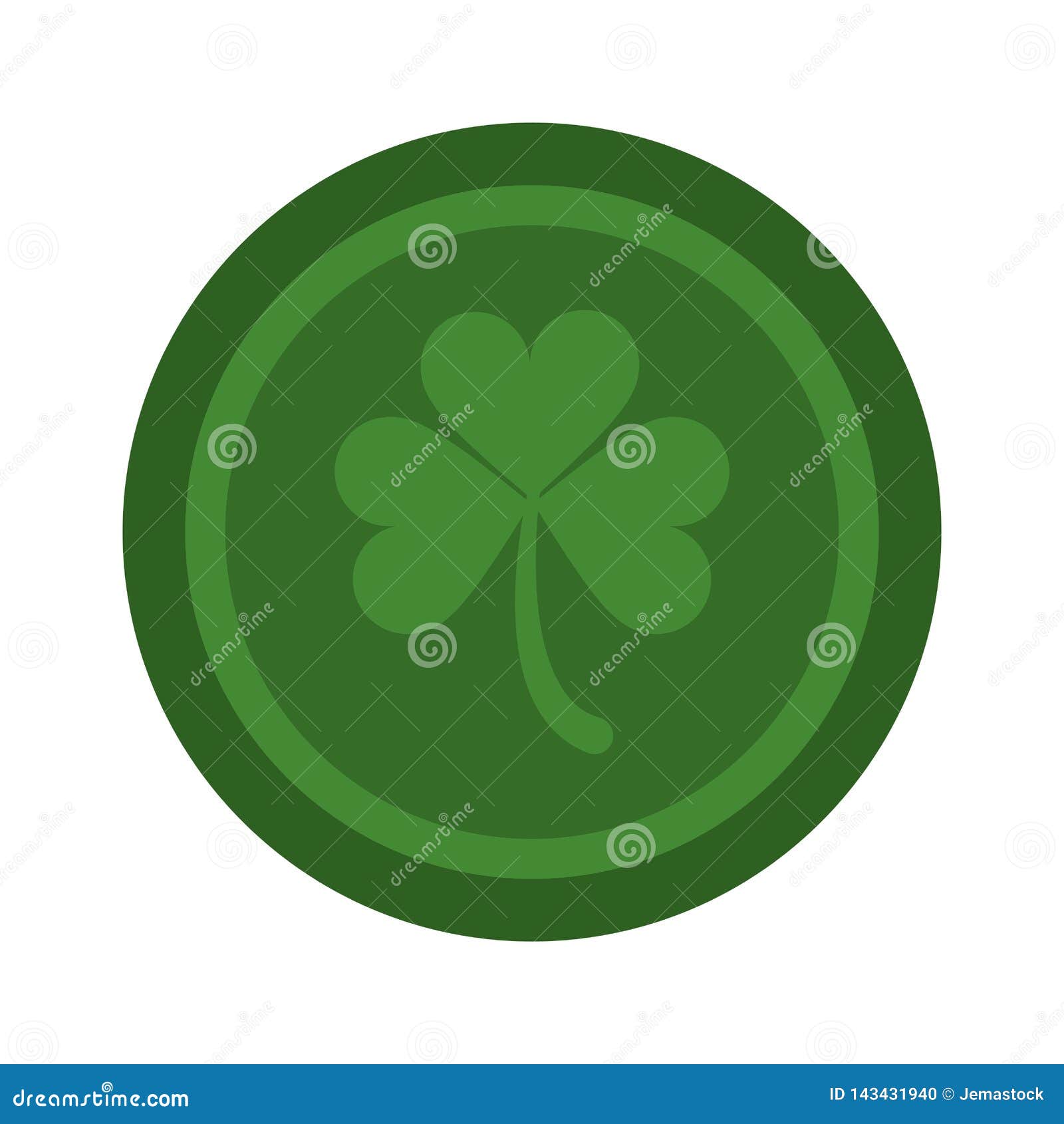 Irish coin isolated stock vector. Illustration of rich - 143431940