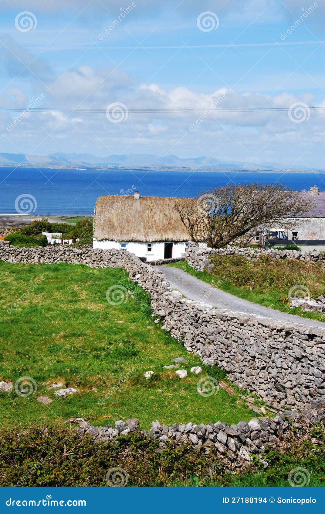 Irish cottage stock photo. Image of tradition, thatched - 27180194