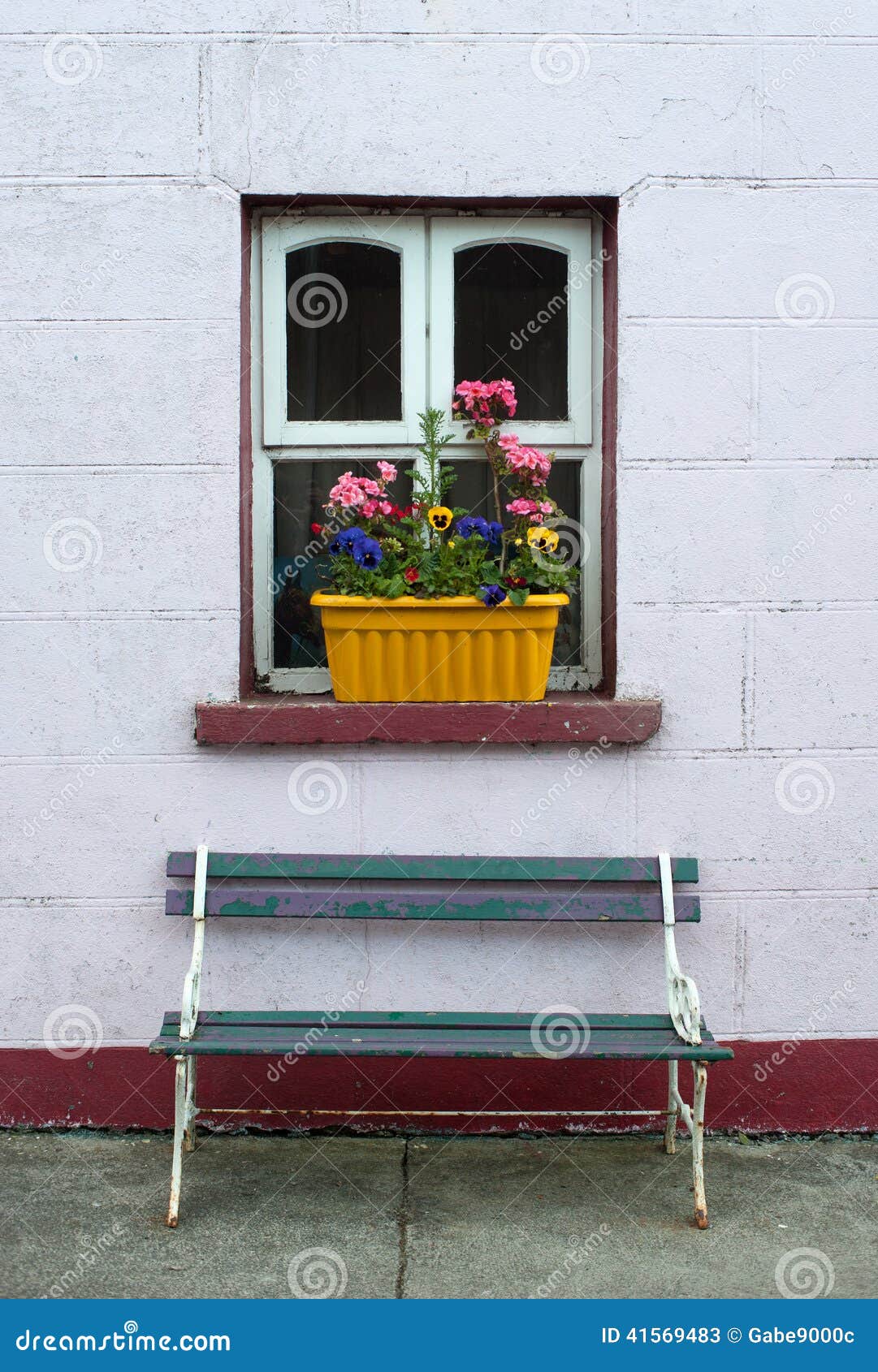 Irish Cottage Flower Box Window Stock Image - Image of pavement ...