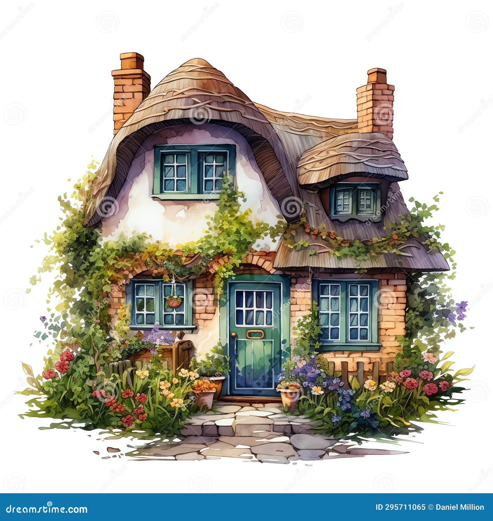 Irish cottage watercolor stock illustration. Illustration of beer ...