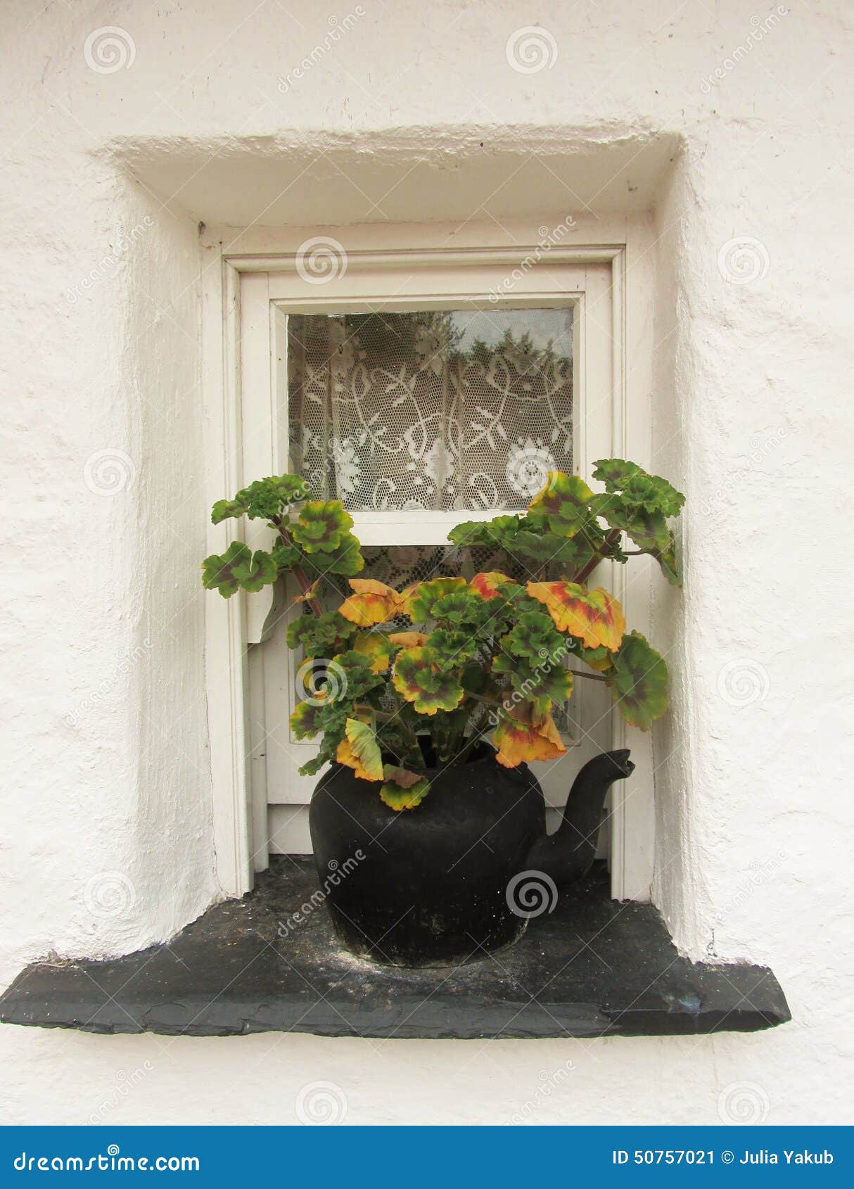 Irish Cottage Window. stock image. Image of cottage, village - 50757021