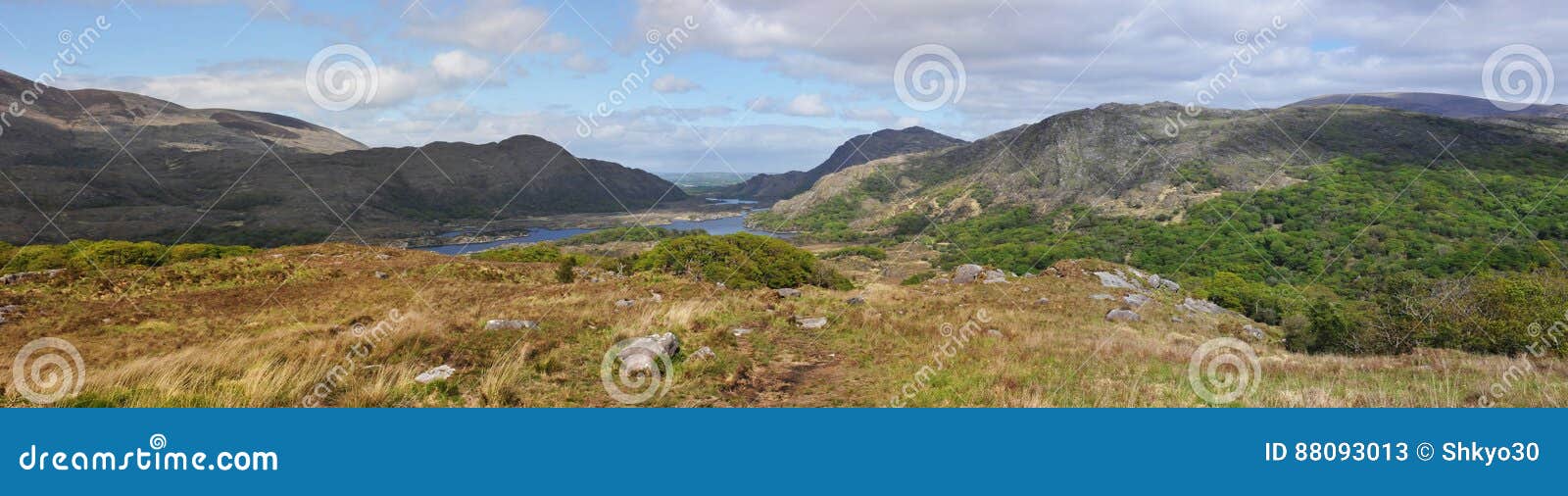 Irish Countryside with Hills and a River Stock Image - Image of irish ...