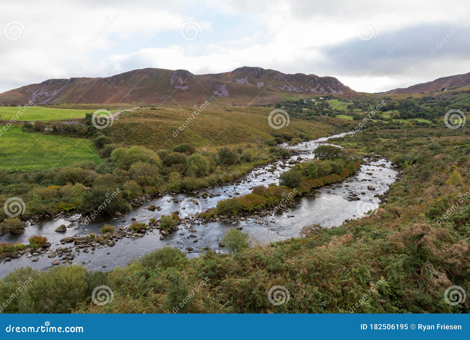 Irish Countryside with Small River Stock Image - Image of adventure ...