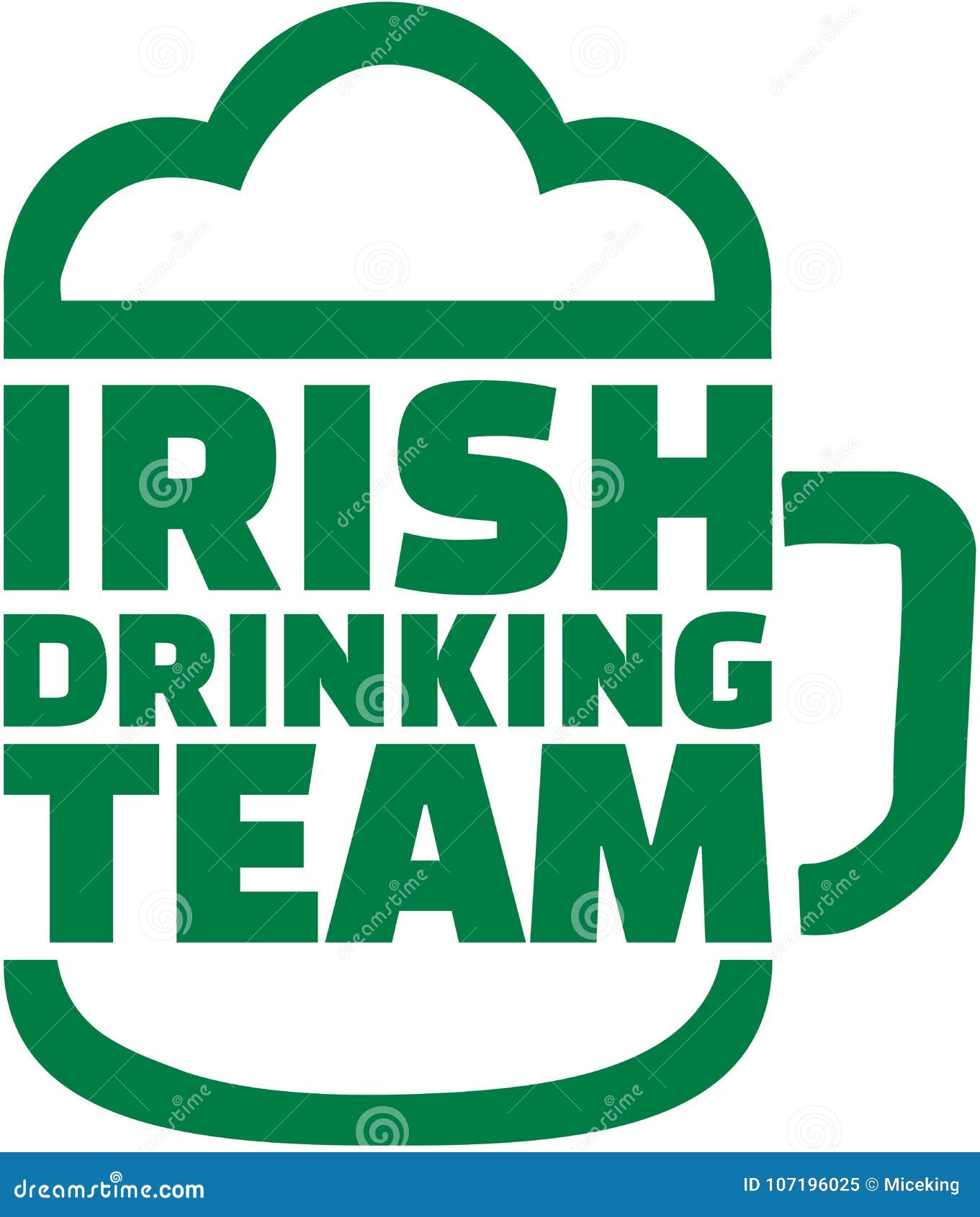 Irish Drinking Team with Beer Mug Stock Vector - Illustration of ...
