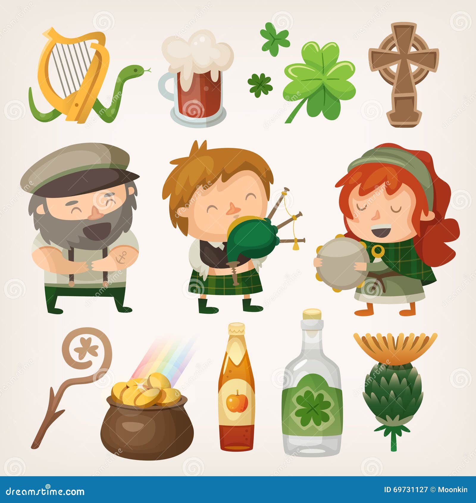 Irish elements stock vector. Illustration of sailor, patrick - 69731127
