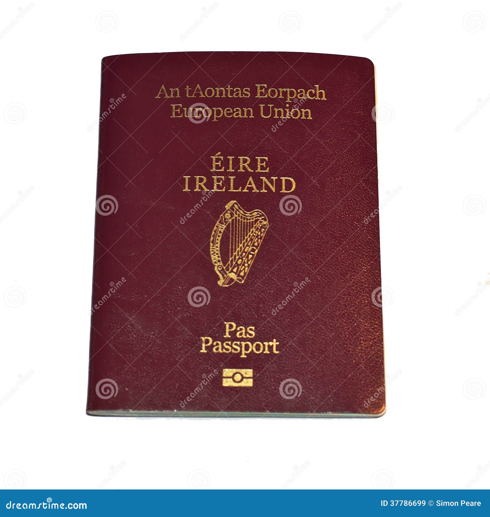 Irish European Passport Front Cover Stock Image Image Of Foreign