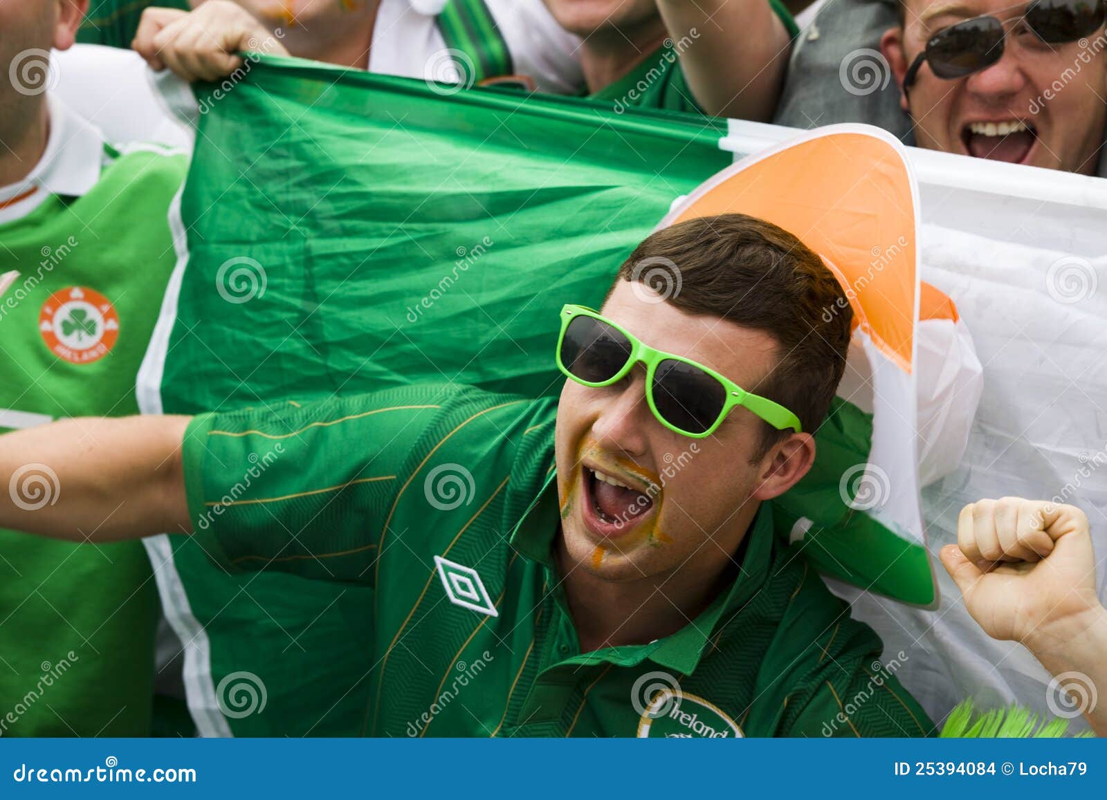 Irish fan in Poznan. editorial stock image. Image of poland - 25394084