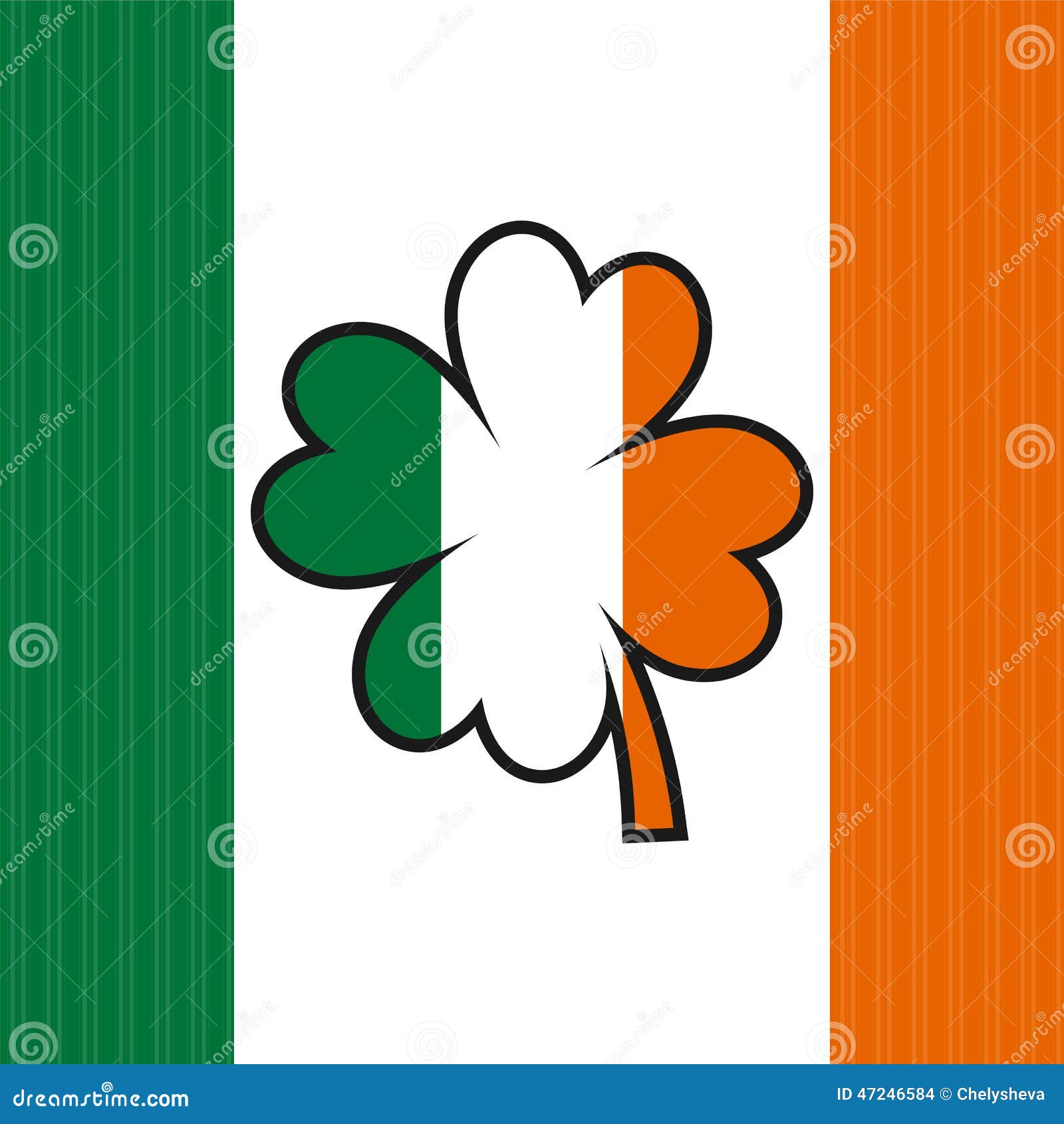 Irish flag and clover stock vector. Illustration of floral - 47246584