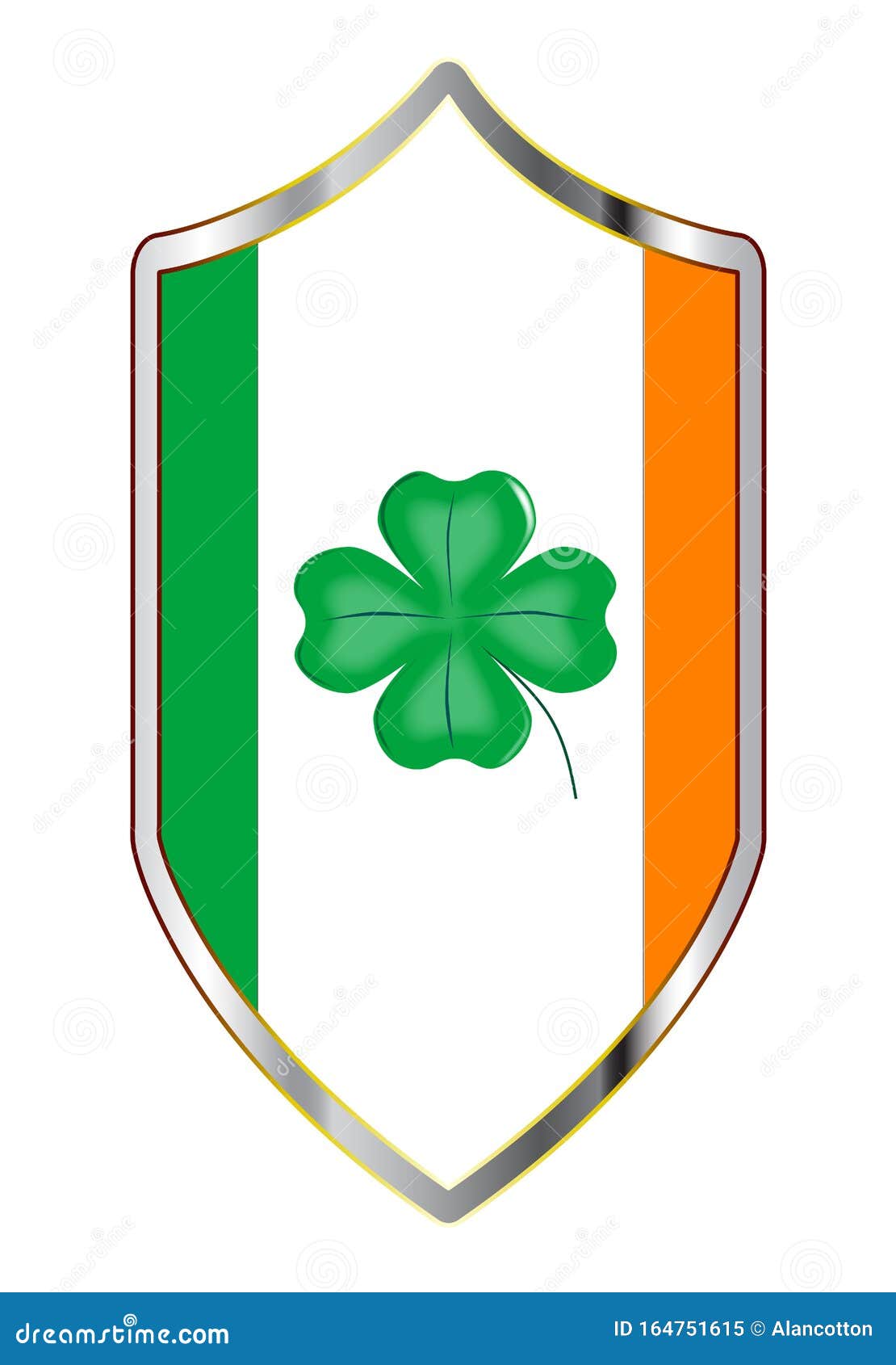 Irish Flag on a Crusader Shield Stock Vector - Illustration of banner ...