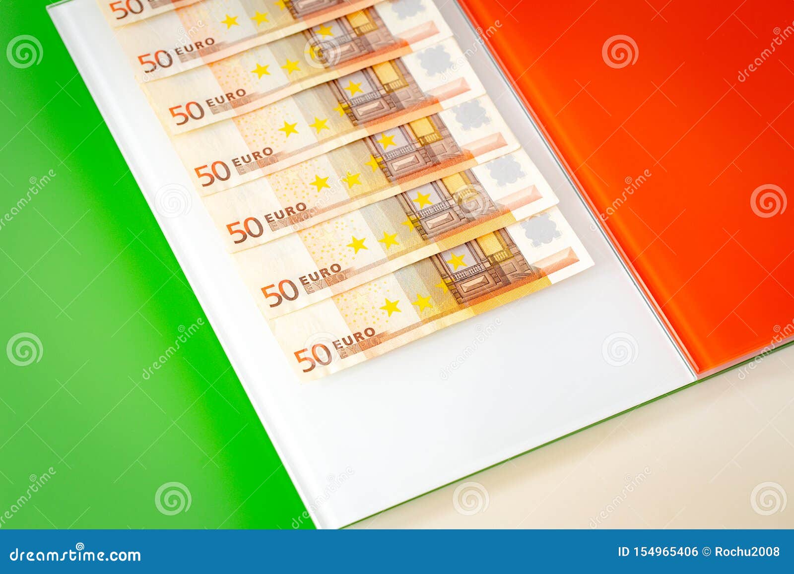 Irish Flag with 50 Euro Banknotes Stock Photo - Image of glass, banner ...