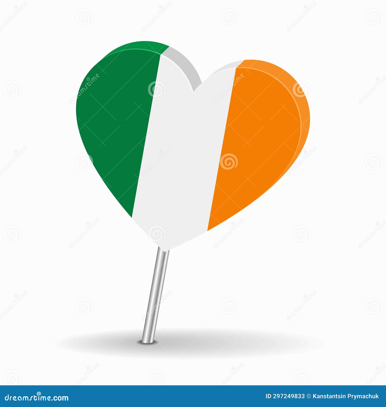 Irish Flag Heart-shaped Map Pointer Layout. Vector Illustration. Stock ...