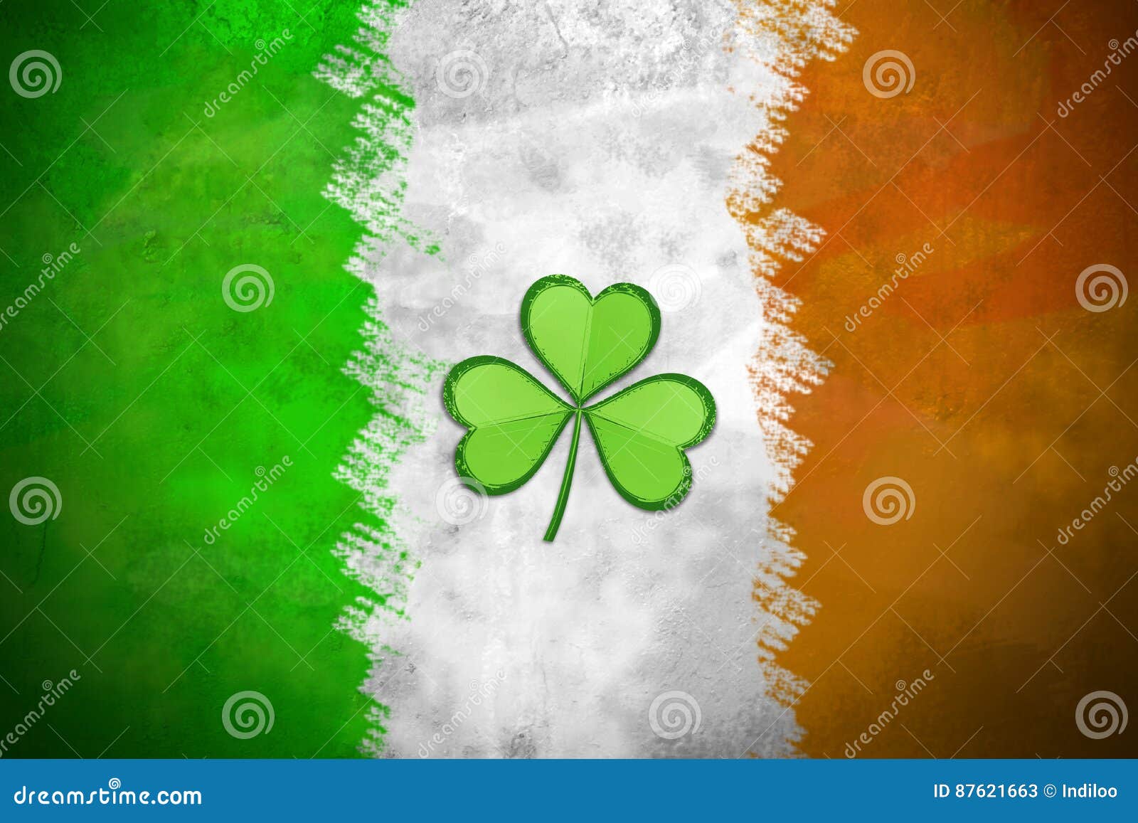 Irish Flag with Shamrock stock image. Image of nation - 87621663