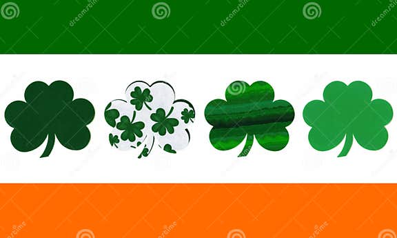 Irish Flag with Shamrocks stock illustration. Illustration of unique ...