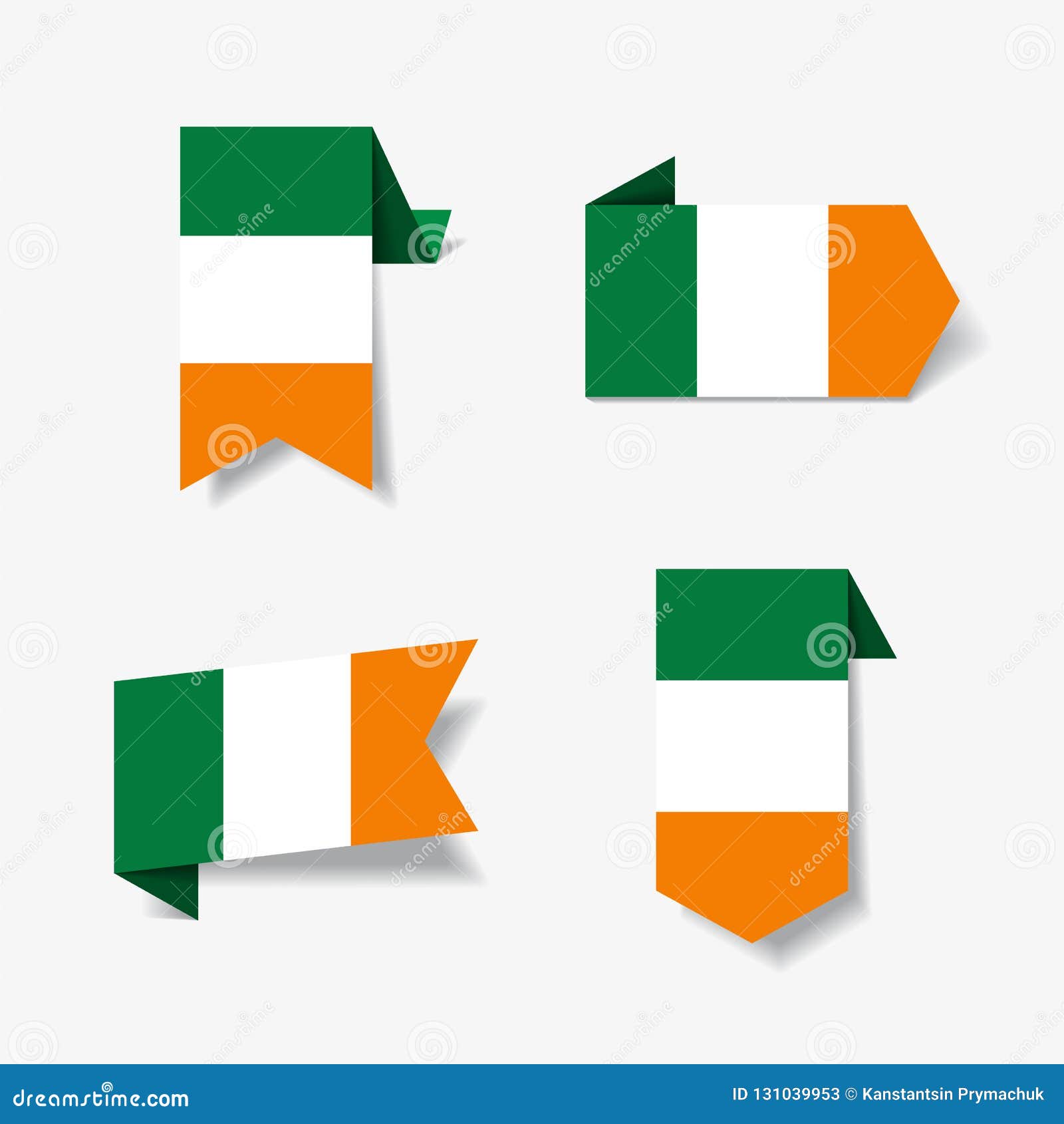 Irish Flag Stickers and Labels. Vector Illustration. Stock Vector ...