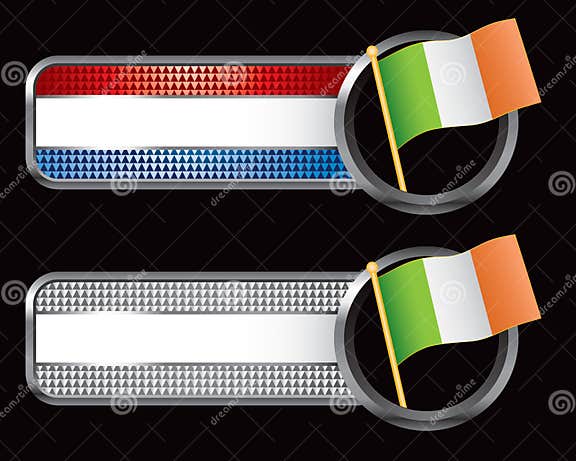 Irish Flag on Striped Checkered Banners Stock Vector - Illustration of ...
