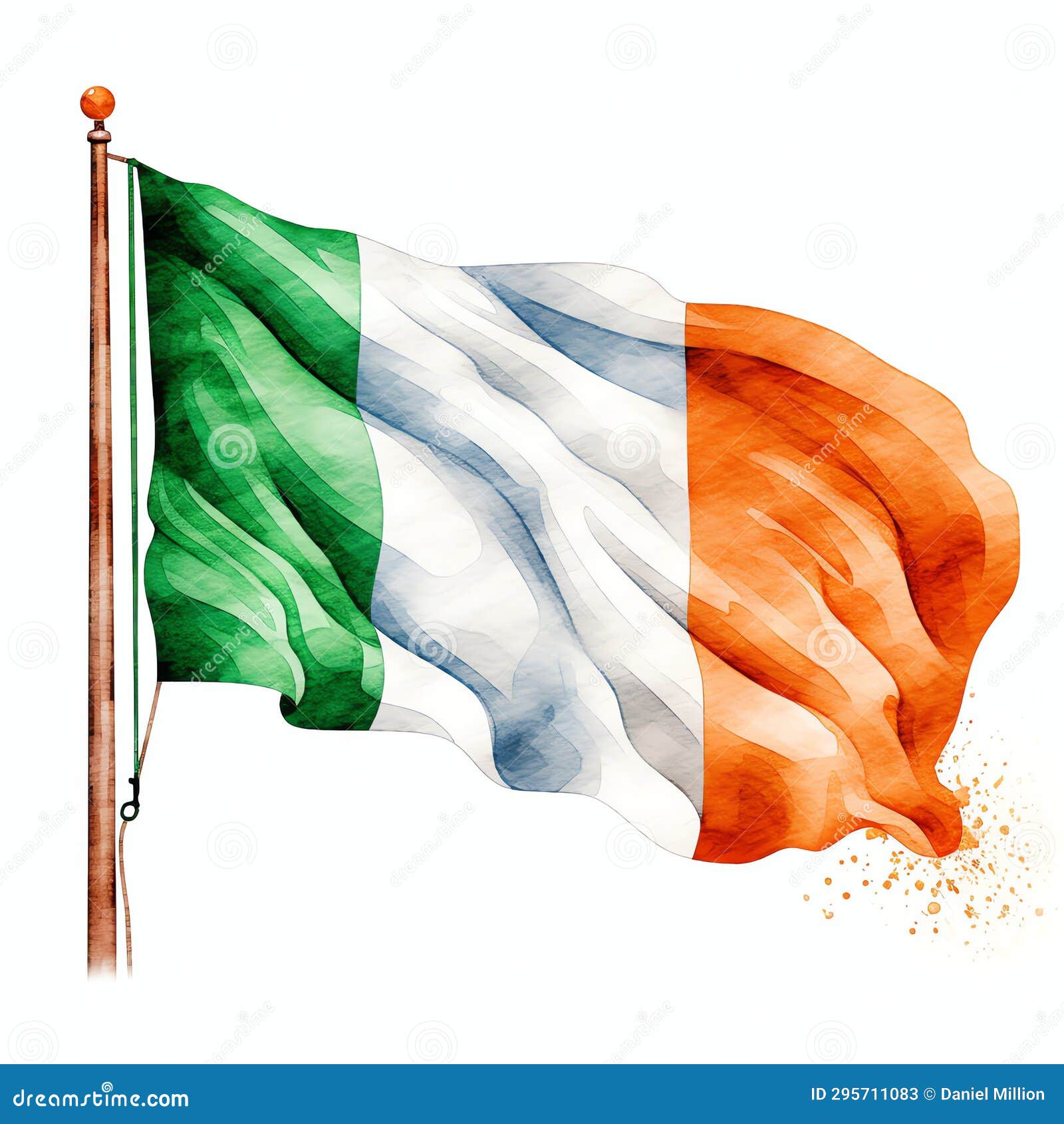 Irish flag watercolor stock image. Image of countryside - 295711083