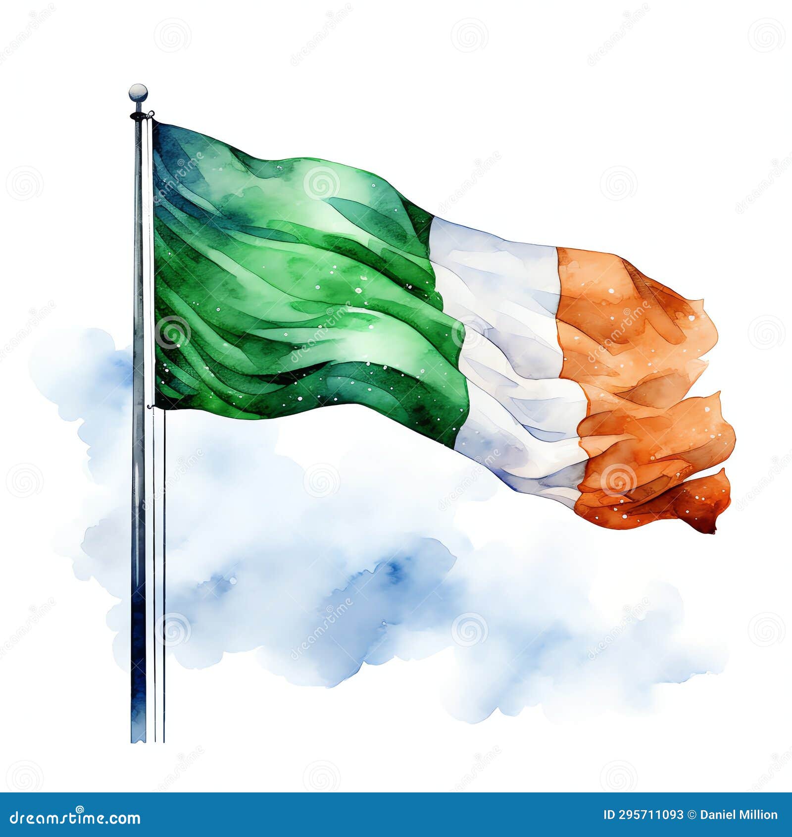 Irish flag watercolor stock illustration. Illustration of bread - 295711093