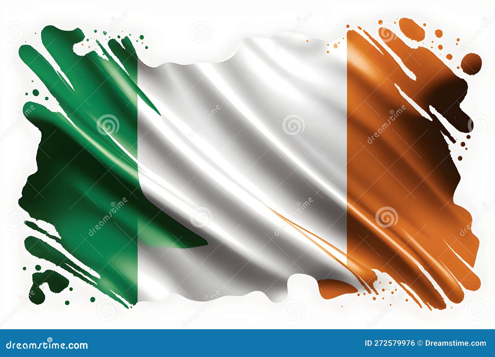 Irish flag waving stock illustration. Illustration of travel - 272579976