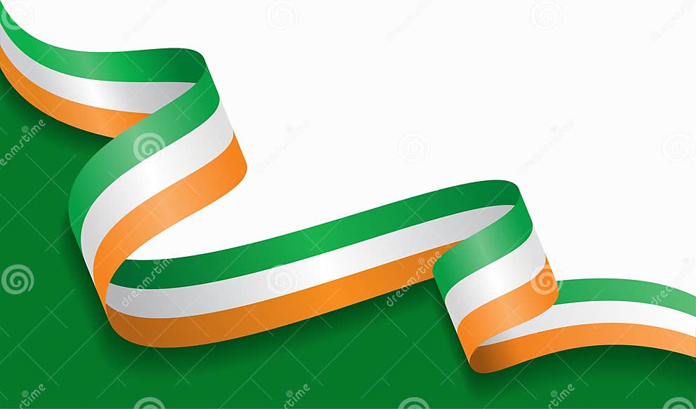 Irish Flag Wavy Abstract Background. Vector Illustration. Stock ...