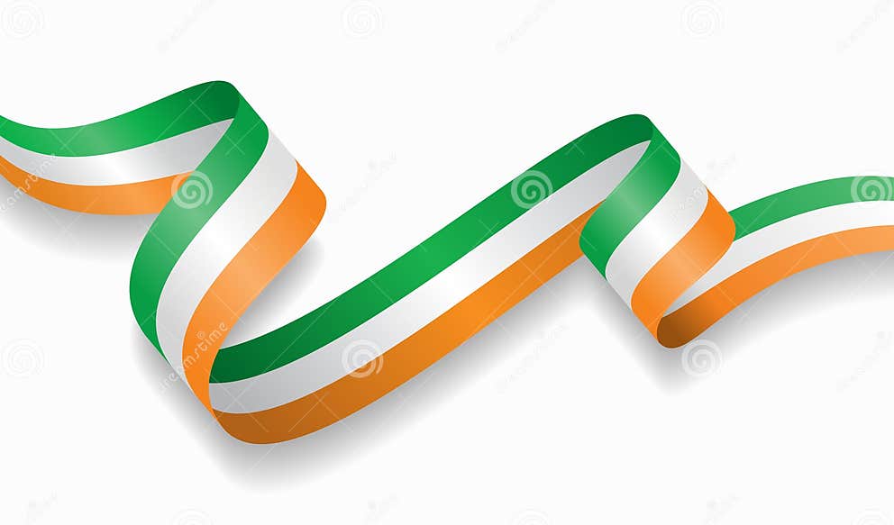 Irish Flag Wavy Abstract Background. Vector Illustration. Stock ...