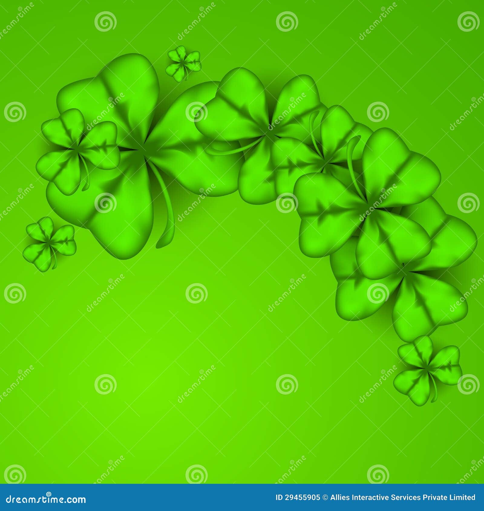 Irish Four Leaf Lucky Clovers Background Stock Illustration ...