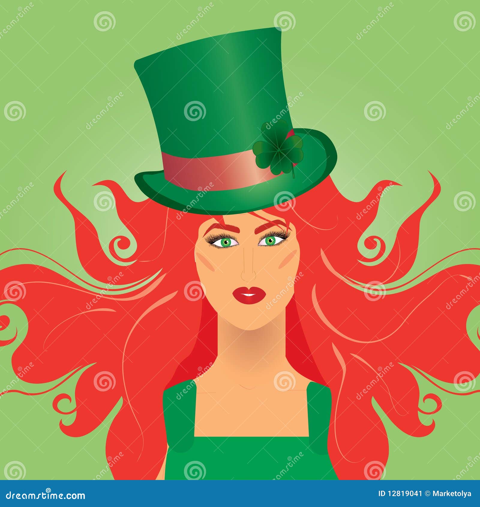 Irish girl stock vector. Illustration of patric, costume - 12819041