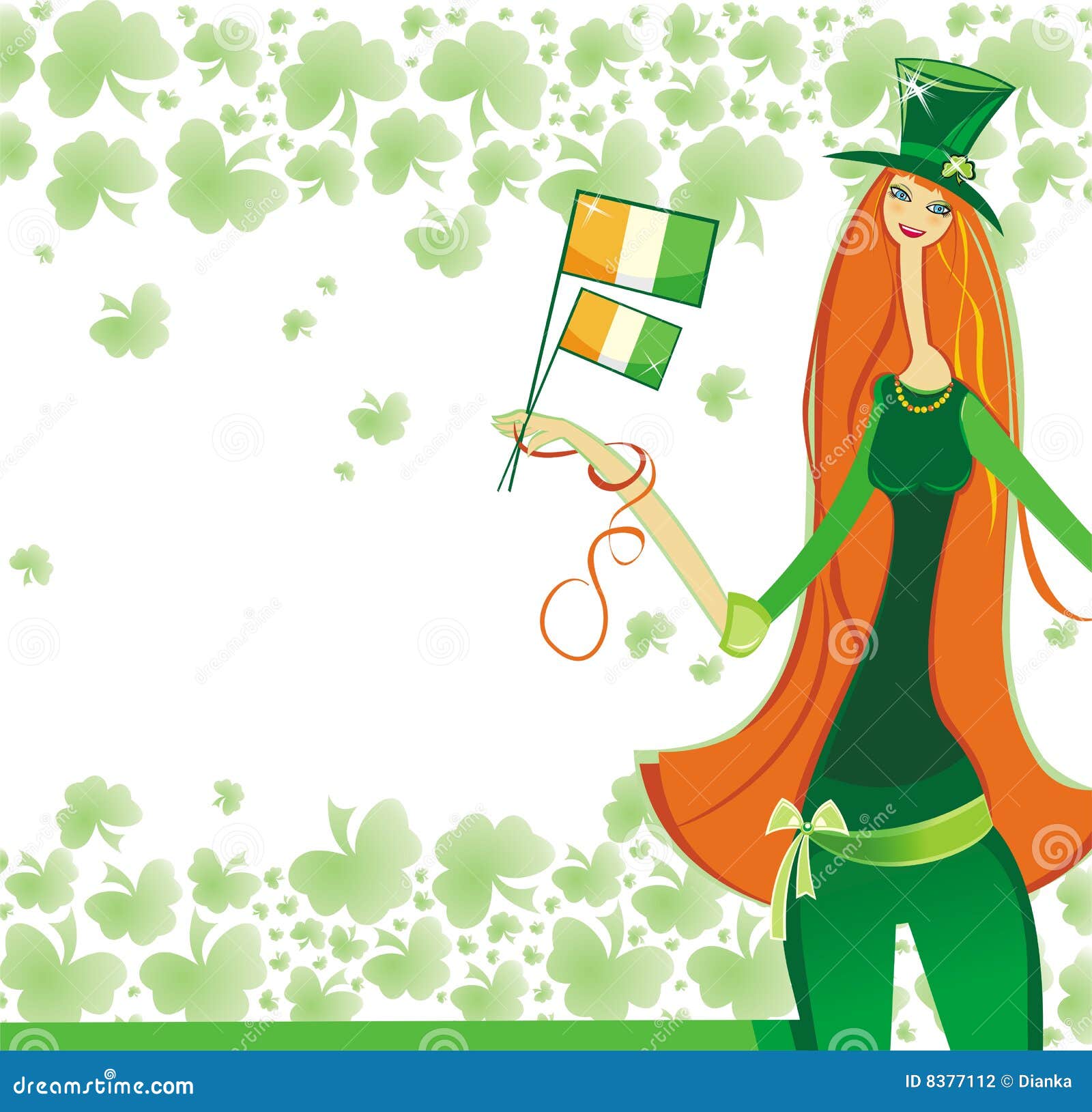 Irish Girl 3 stock vector. Illustration of face, flag - 8377112