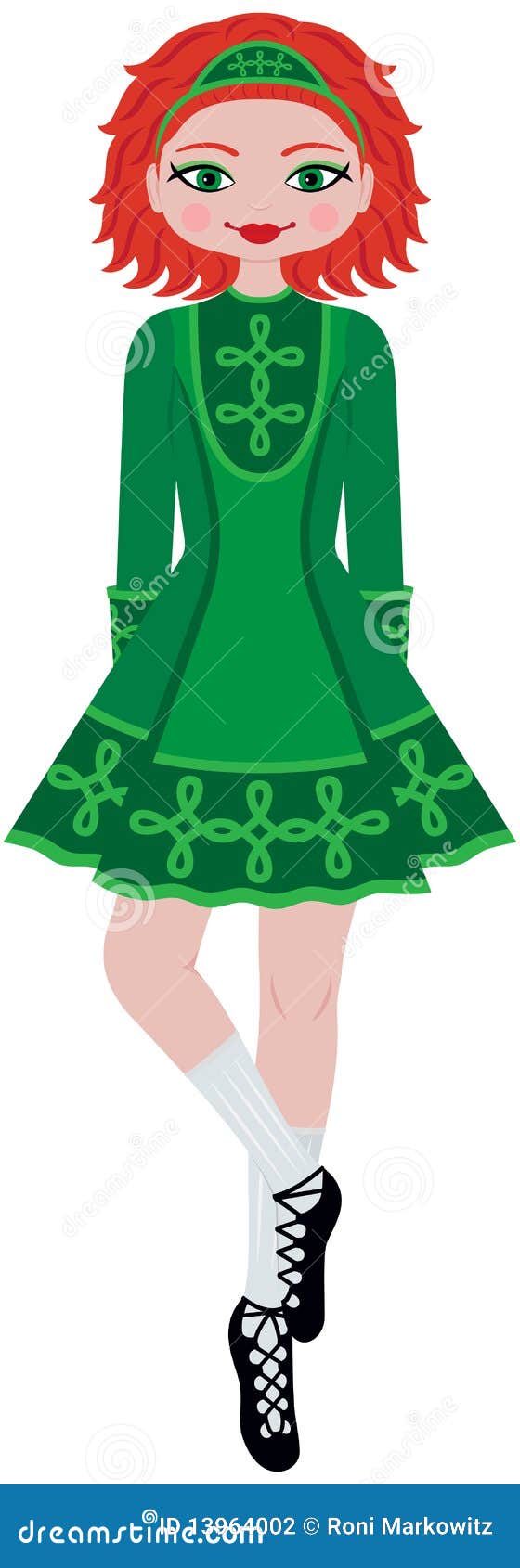 Irish Girl Step Dancer stock vector. Illustration of woman - 13964002