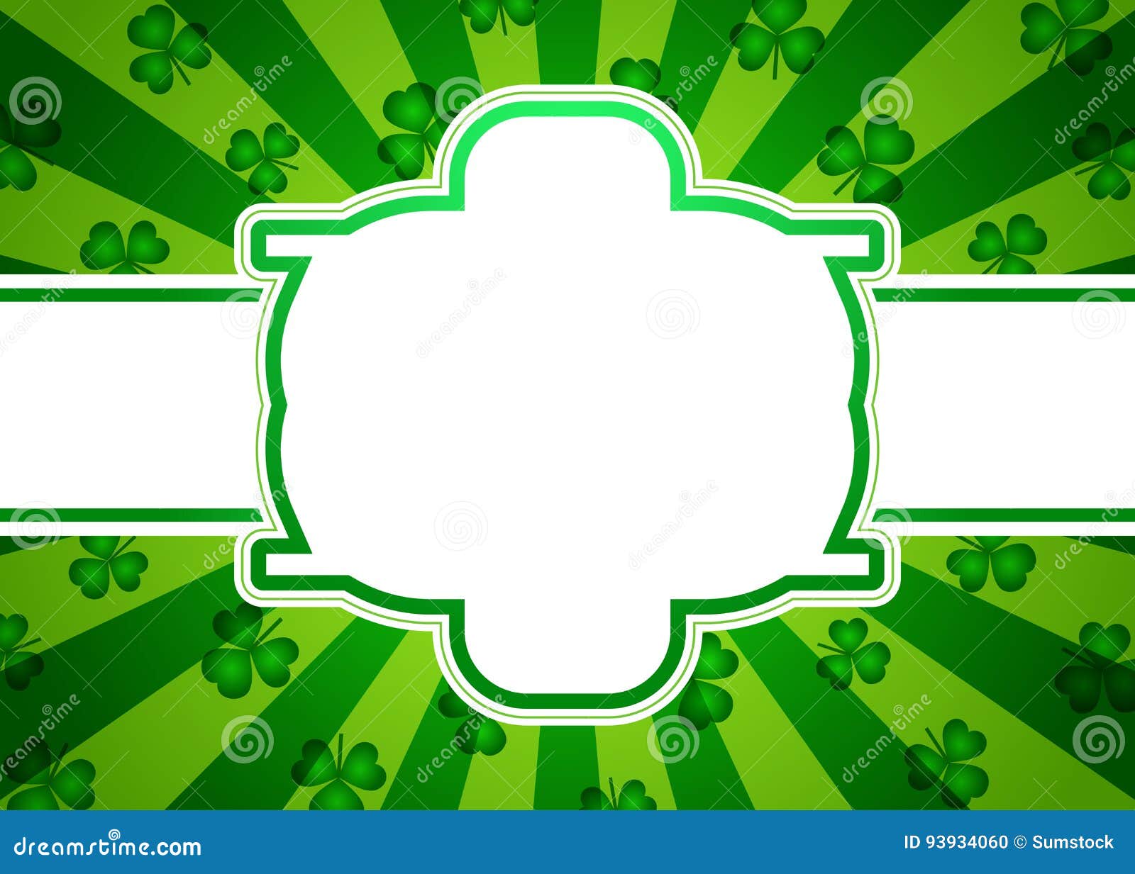 Irish Green Background with Shamrock Leaves Stock Vector - Illustration ...