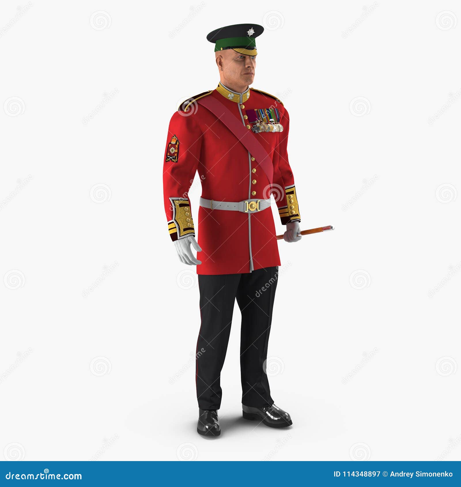 Irish Guard Sergeant on White. 3D Illustration Stock Illustration ...