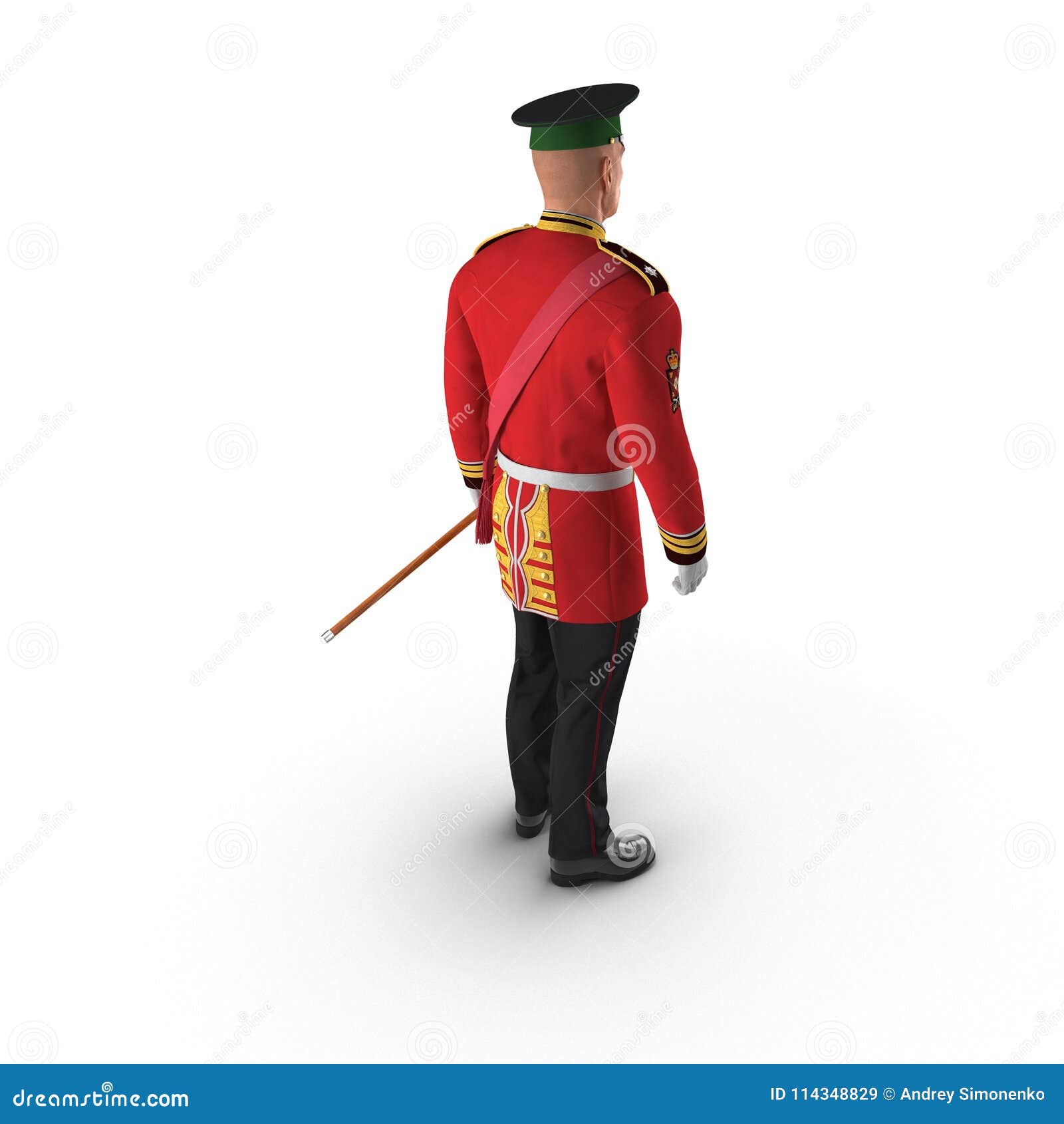 Irish Guard Sergeant on White. 3D Illustration Stock Illustration ...