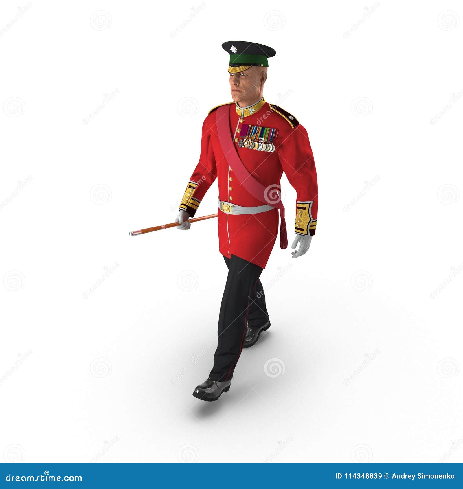 Irish Guard Sergeant on White. 3D Illustration Stock Illustration ...