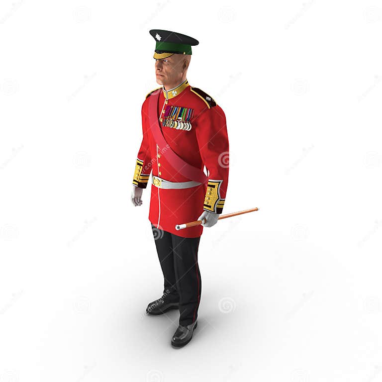 Irish Guard Sergeant on White. 3D Illustration Stock Illustration ...