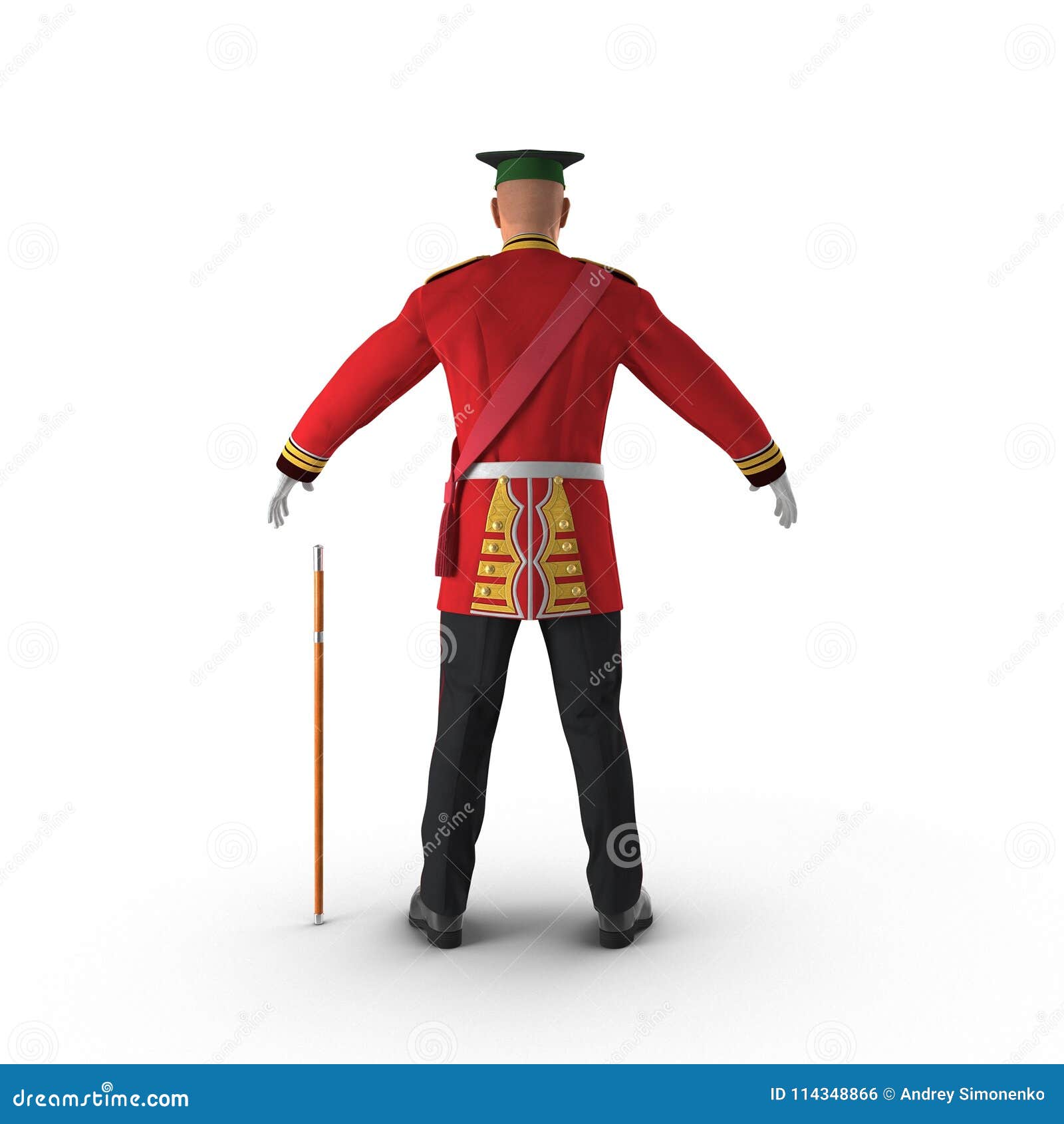 Irish Guard Sergeant on White. 3D Illustration Stock Illustration ...