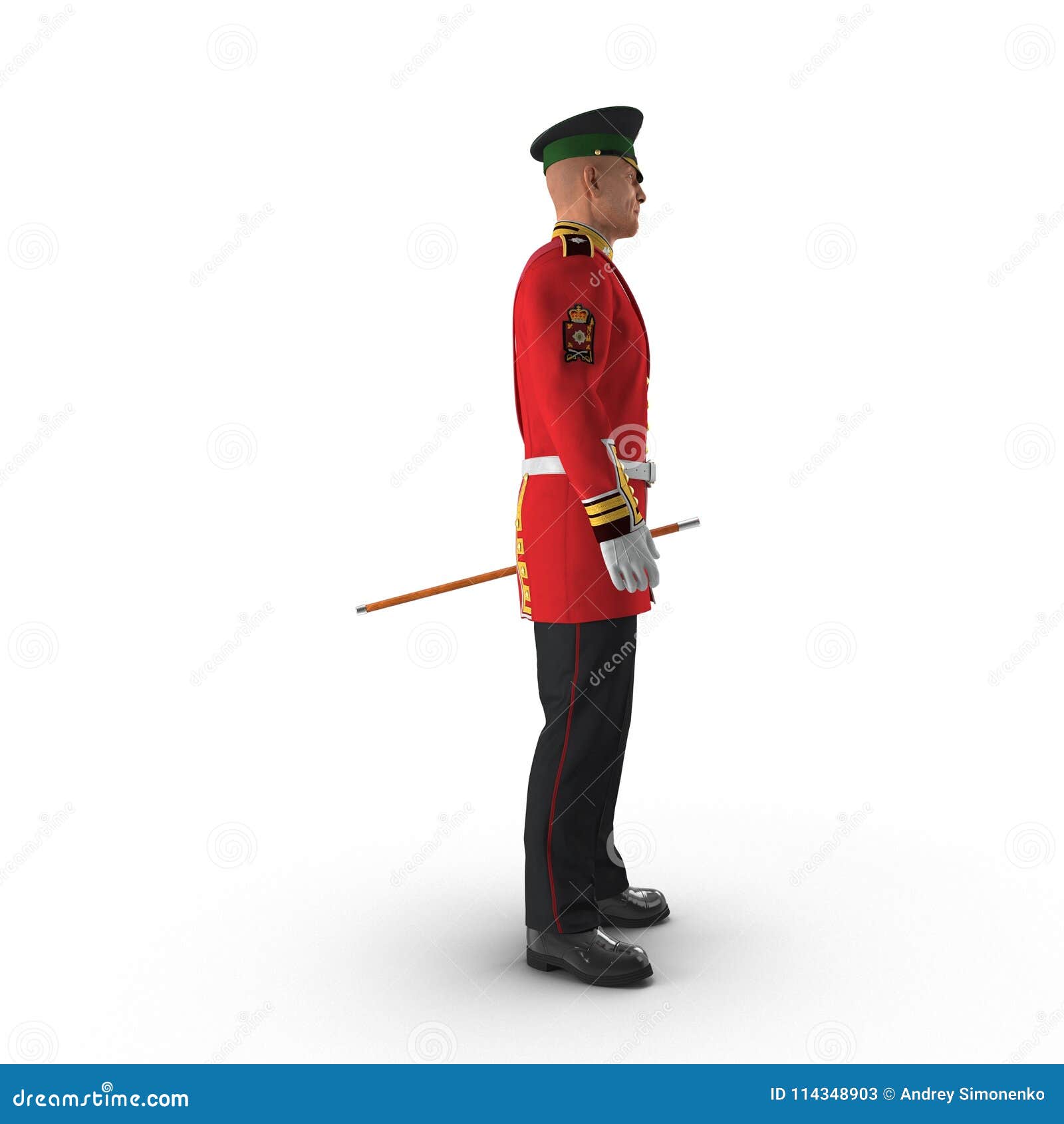 Irish Guard Sergeant on White. 3D Illustration Stock Illustration ...