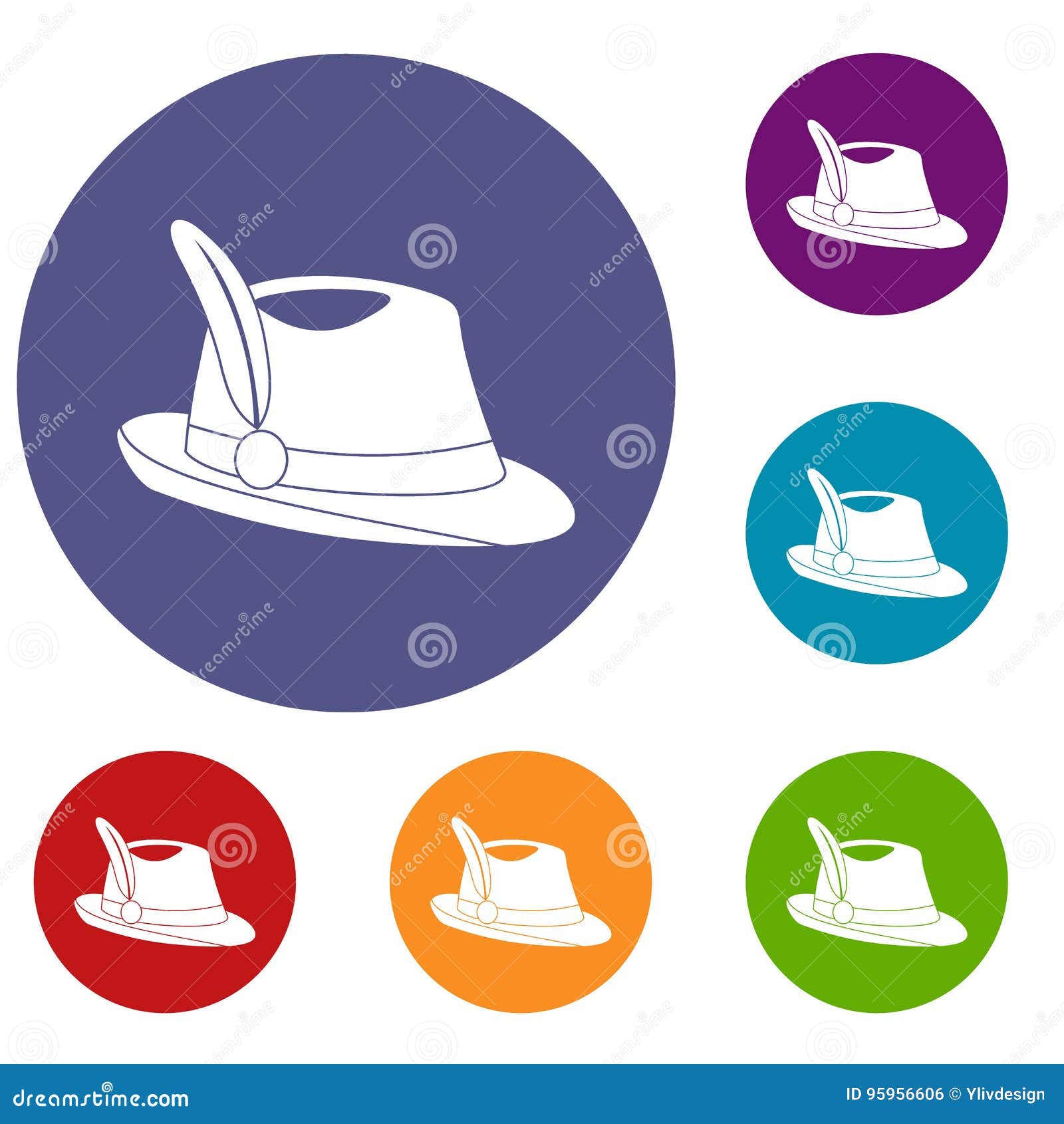 Irish hat icons set stock vector. Illustration of clothing - 95956606