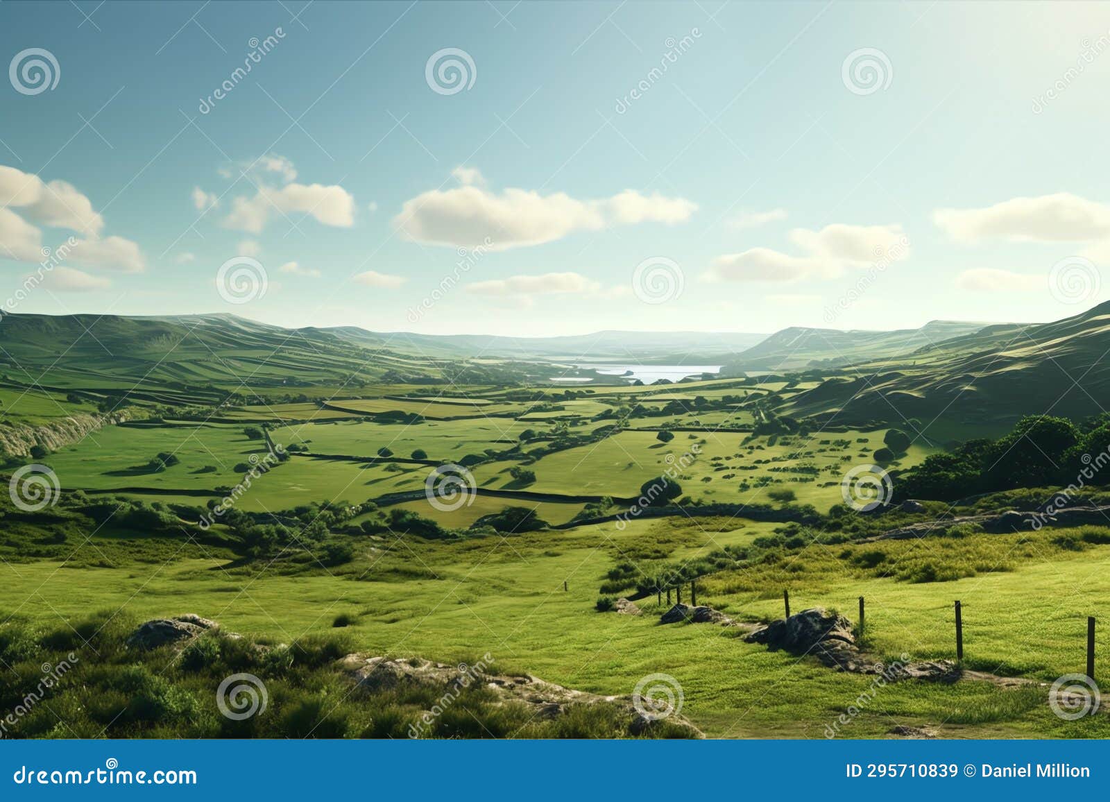 Irish Landscape with Rolling Hills Background Digital Paper Stock ...