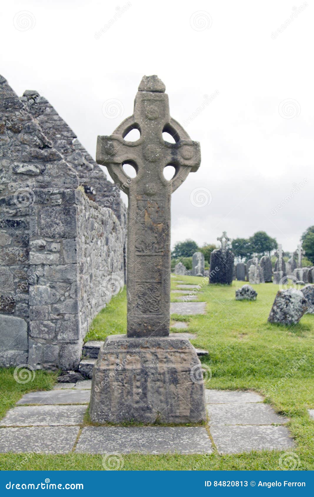 Irish landscape stock image. Image of crosses, destruction - 84820813