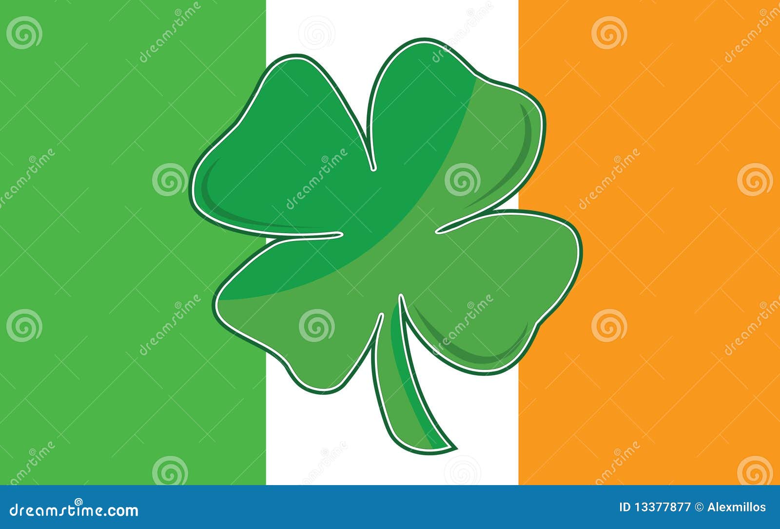 Irish Leaf Clover Flag Cartoon Vector | CartoonDealer.com #13377877