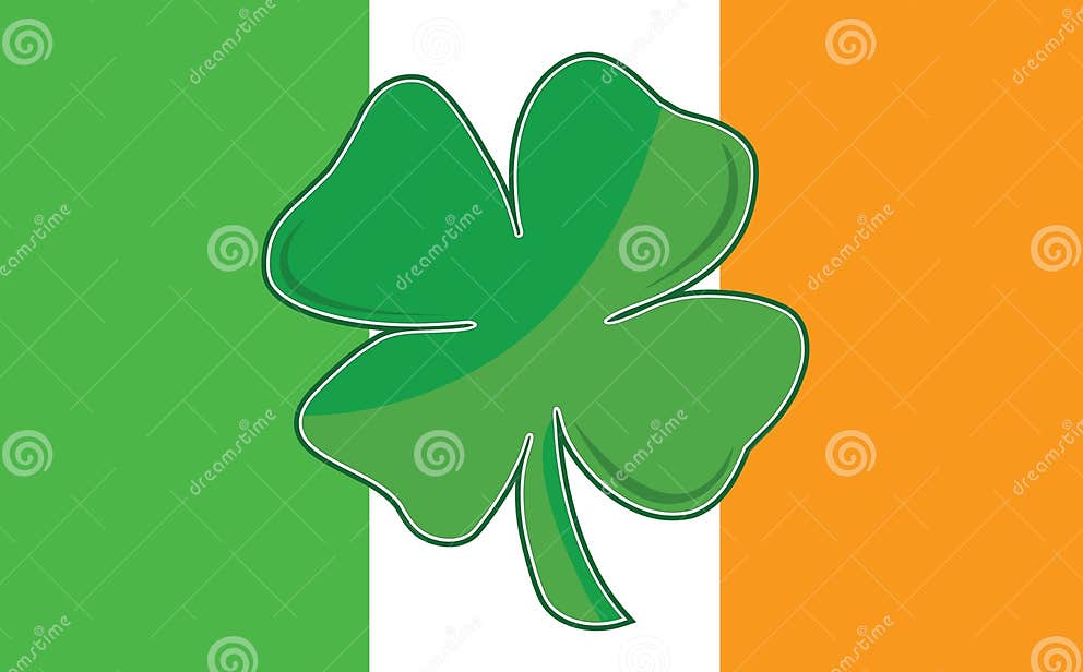 Irish Leaf clover flag stock vector. Illustration of cutout - 13377877