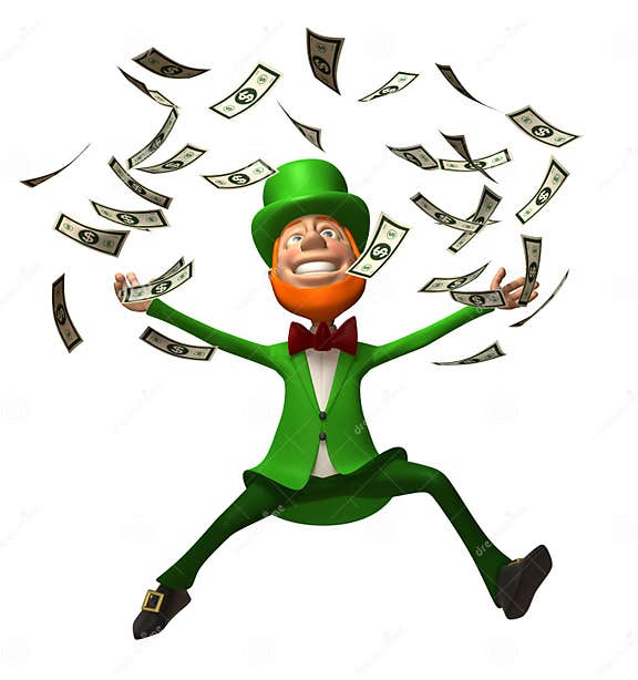Irish Leprechaun with Money Stock Illustration - Illustration of ...