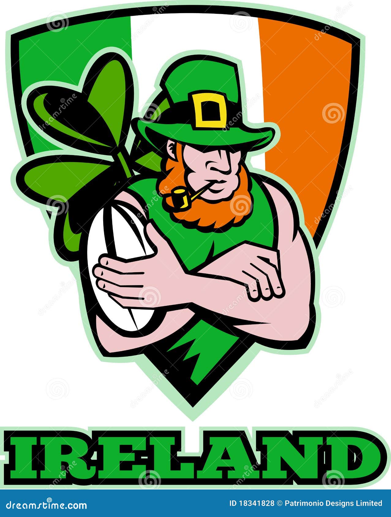 Irish Leprechaun Rugby Player Picture. Image: 18341828