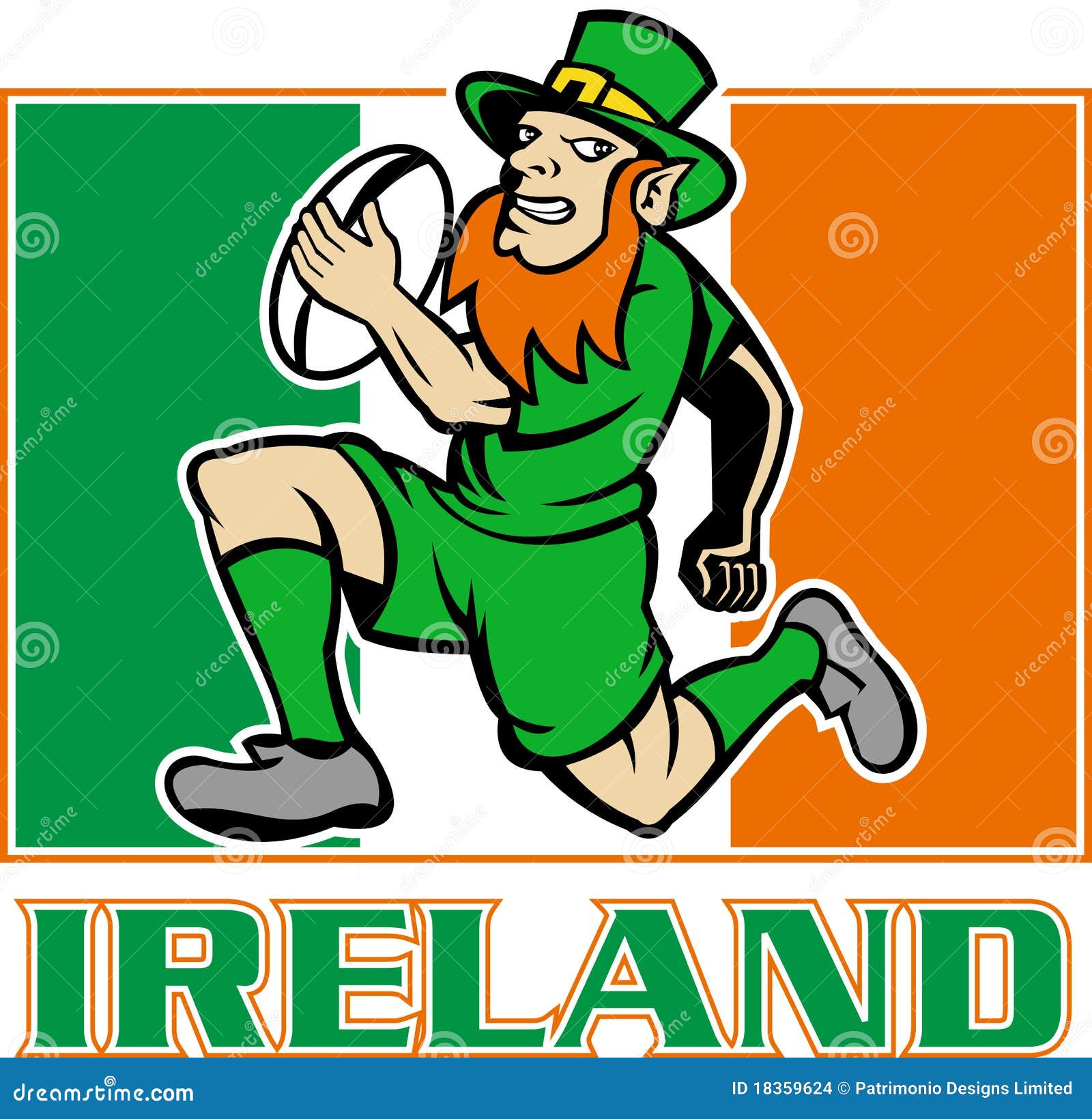 Irish Rugby Player Running With Ball Royalty-Free Stock Image ...