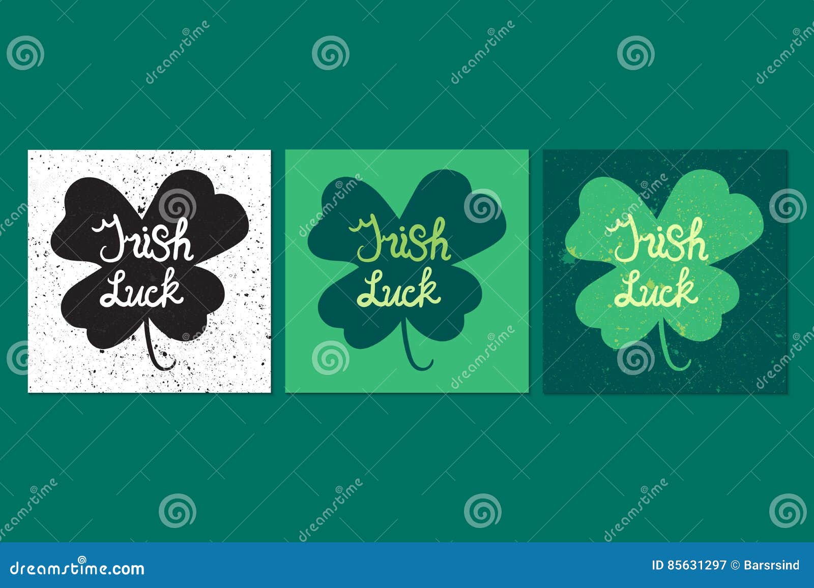 Irish Luck Lettring in Clover Stock Illustration - Illustration of ...