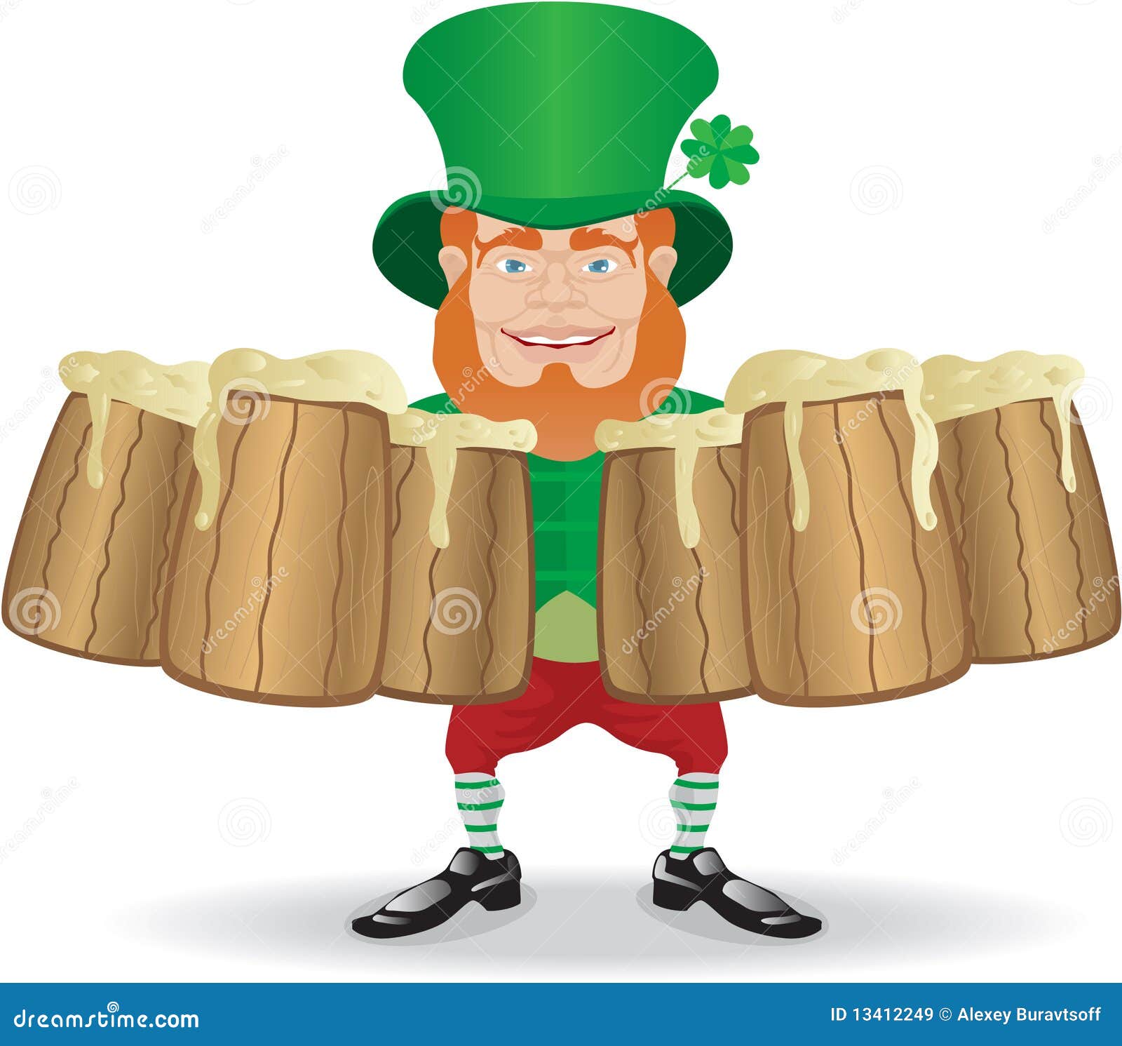 Irish Man Greeting with Mugs Stock Vector - Illustration of beard ...